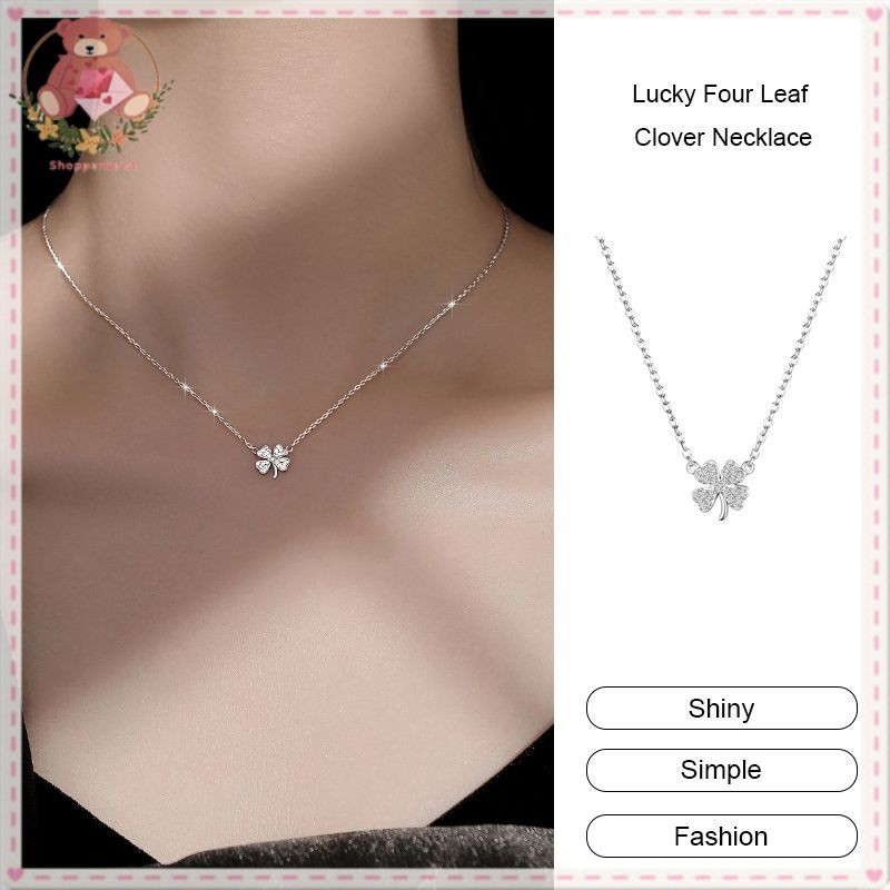 【SH】Niche Design Neck Chain Women Ins Simple Clavicle Chain Lucky Four ...