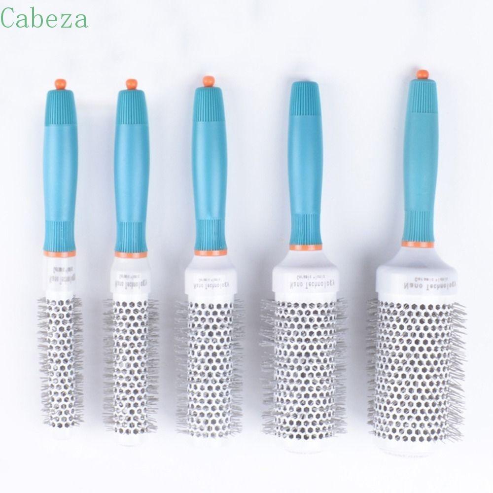 CABEZA Ceramic Iron Barrel Comb, Thermal Aluminum Tube Round Hair Comb ...