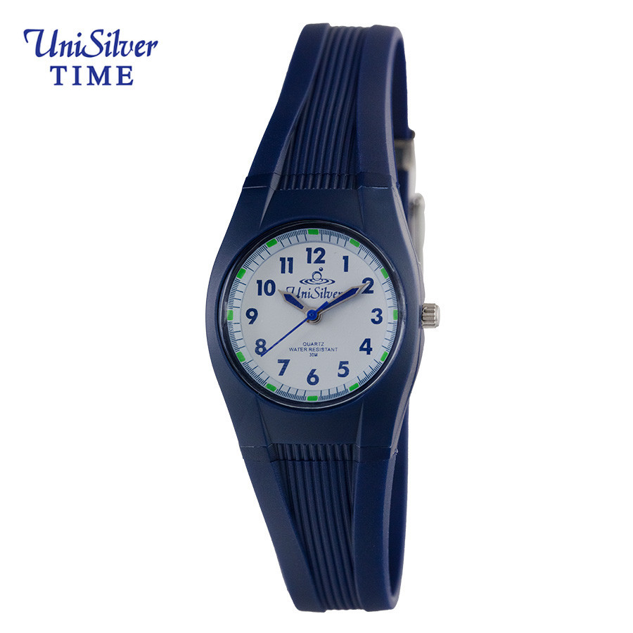 UniSilver TIME SLIXSTER Kids' Extra Small Analog White/Dark Blue Rubber ...