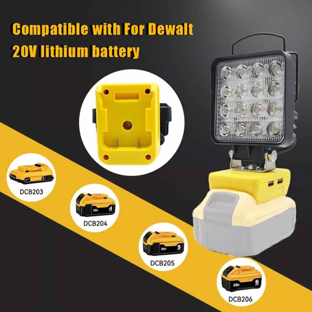 Portable Work Light For Dewalt 18/20V battery Workshop Camping LED ...