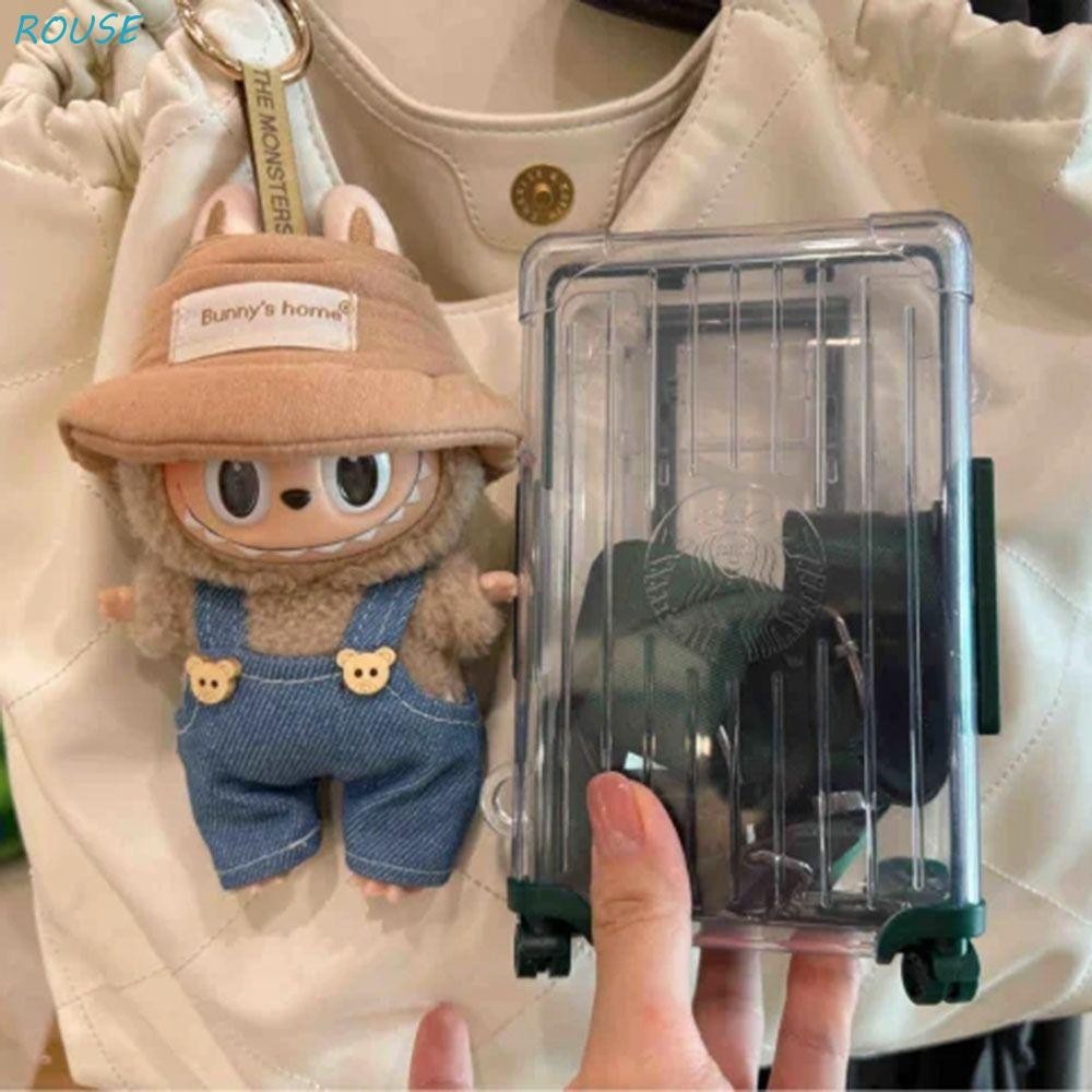 ROUSE Labubu Time Doll Outgoing Bag, Mini Luggage Transparent Labubu ...