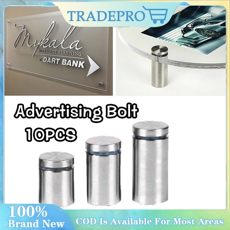 10Pcs Stainless Stand Off Bolt Advertising Nail Bolt Advertising ...
