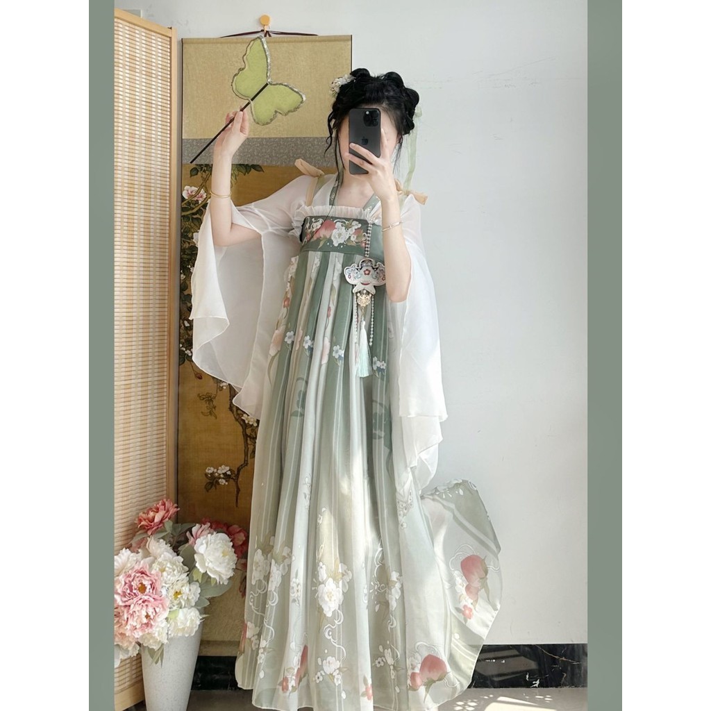 Tang Dynasty Hanfu [Warm Peach] Hanfu Female Tang Made Breast-length ...