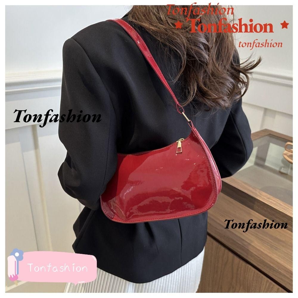Tonfashion Handbag, Solid Color PU Shoulder Bags, The Dumpling Shape ...