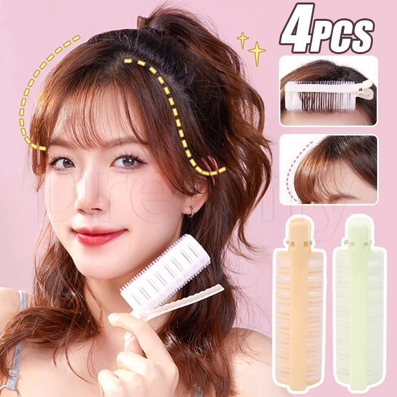 4Pcs Lazy Bangs Hair Curling Clip - Natural Hair Root Fluffy Hair Clip ...