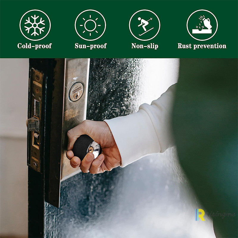 [Risingme] Anti-Static Door Knob Cover Soft Round Rubber Door Handle ...