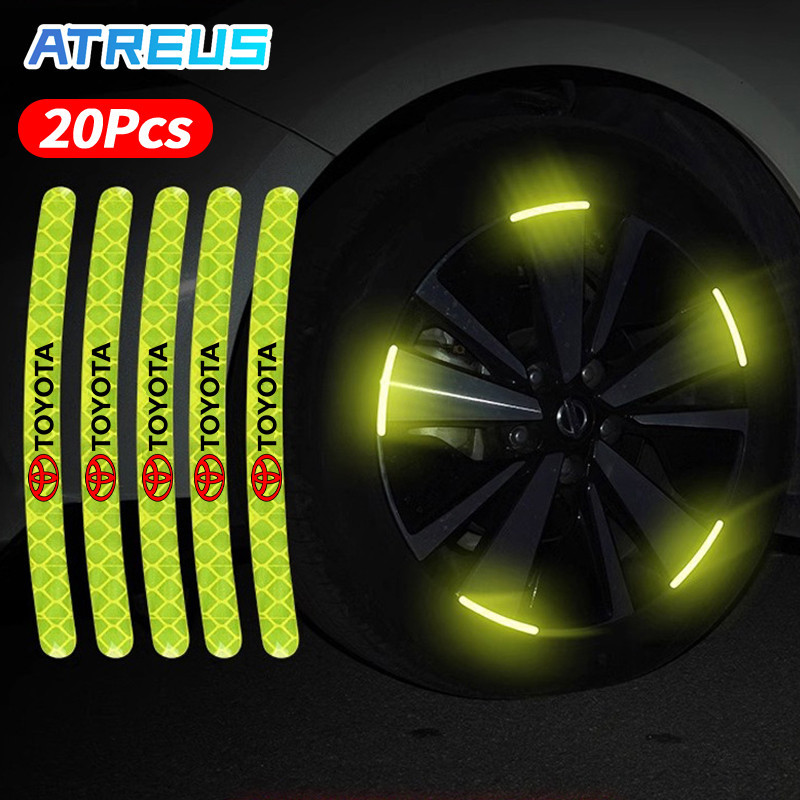 20Pcs Toyota Reflective Car Wheel Decorative Stripe Stickers Wheel Rim ...