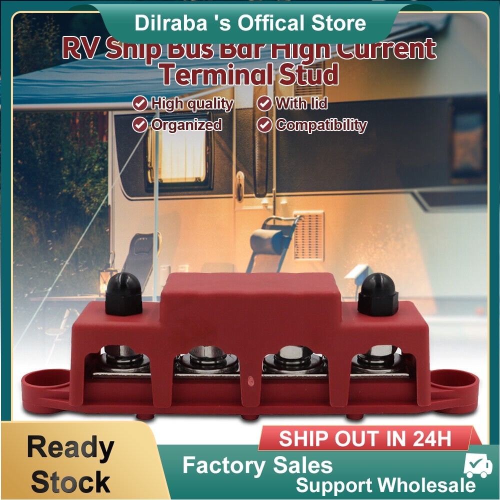 4 Post Power Distribution Block Terminal Screw Bus Bar M8 M10 High Current Wiring Stud Battery ...