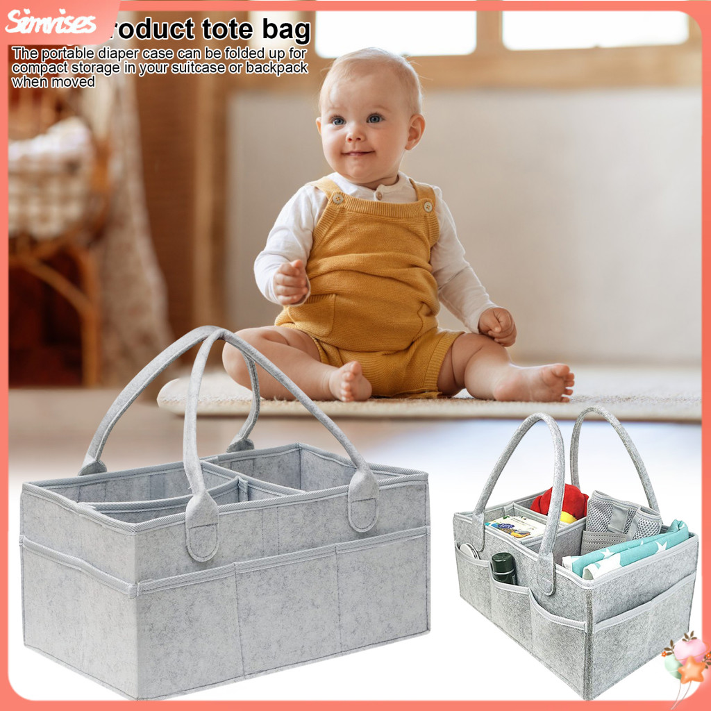 SIM| Compact Storage Diaper Caddy Portable Diaper Box for Travel ...
