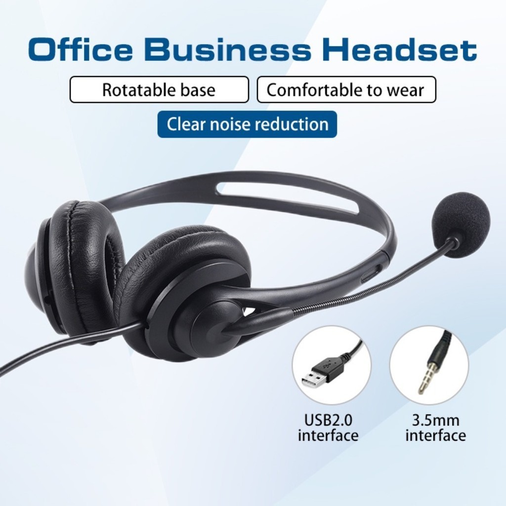 USB Headset Noise Cancellation 3.5mm&USB Call Center Headphone With ...