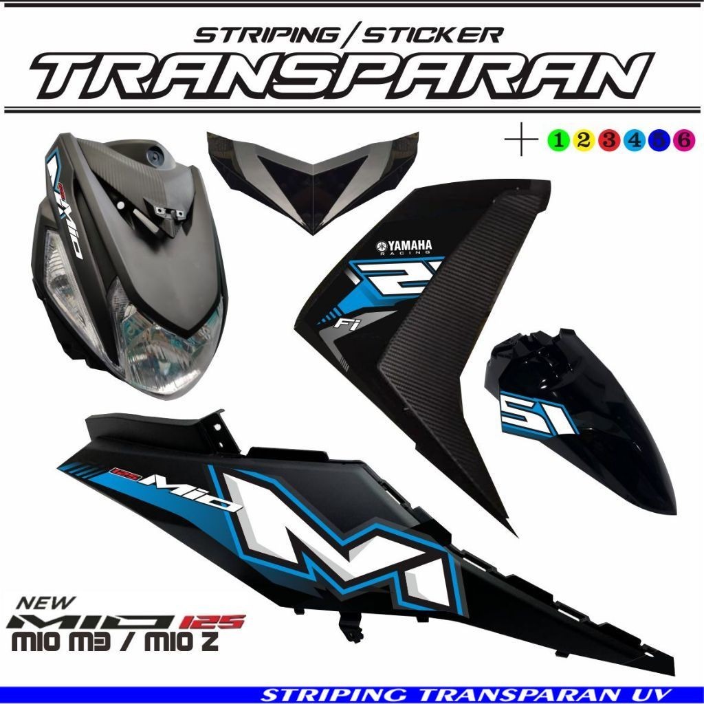 /Striping Sticker Transparent Uv Clear Mio M3 Striping Mio M3/Mio Z/Mio ...