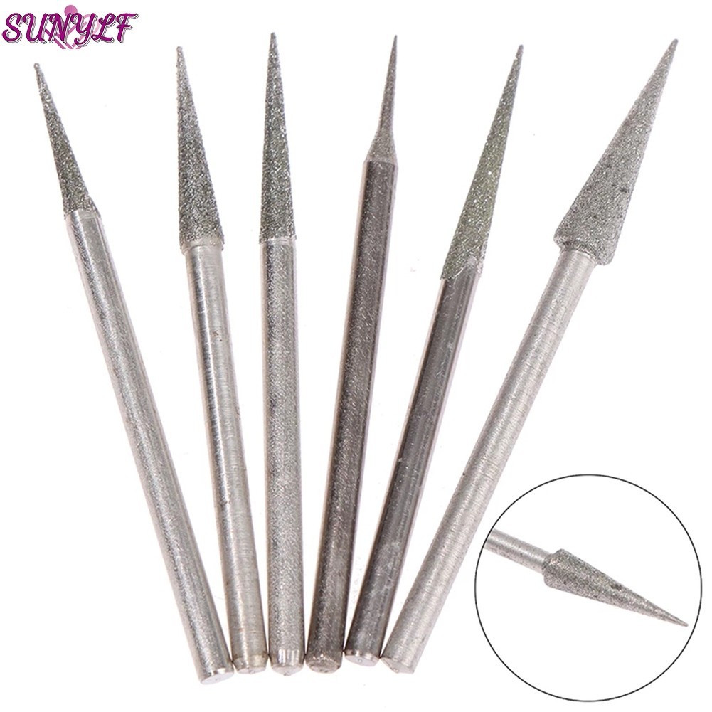 SUNYLE| 10Pcs 1-4mm Diamond Grinding Head Burr Grinding Bit Point D ...