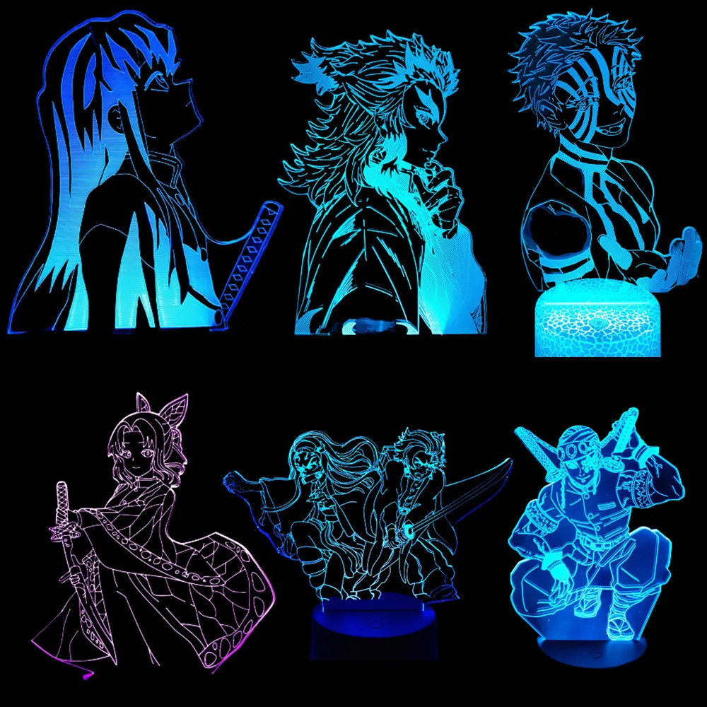 Demon Slayer Nezuko Tanjirou Zenitsu Cartoon 3D Night Lights Kimetsu No ...