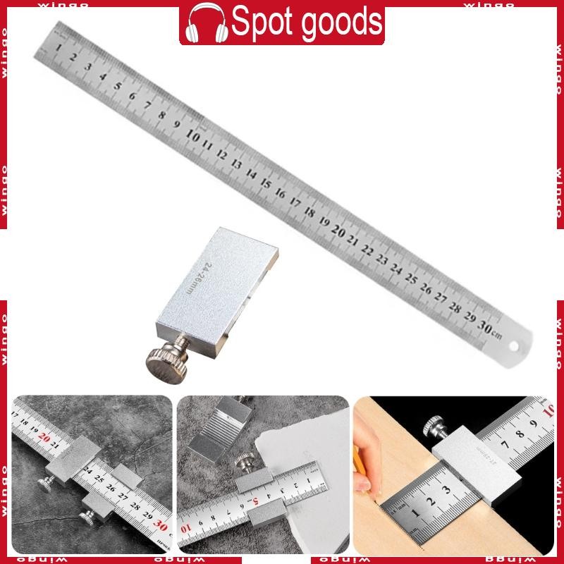WIN Accurate Measuring Marking Gauge Carpenter Scribing Ruler 15 20 30 ...