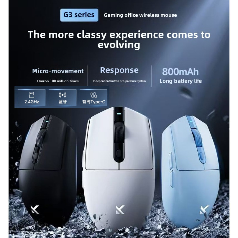 [2025Spot Goods]MCHOSE G3 Wireless Gaming Office Mouse 2.4G/Bluetooth/Wired 12000DPI PAW3311 ...
