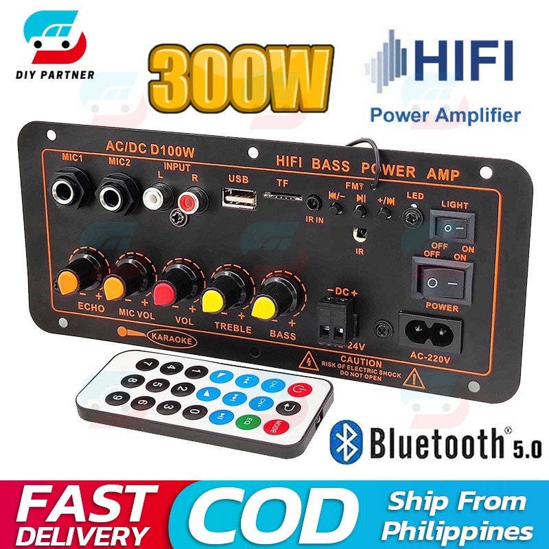 Amplifier Mini Power Amplifier 300W Karaoke Amplifier Bluetooth Dual ...