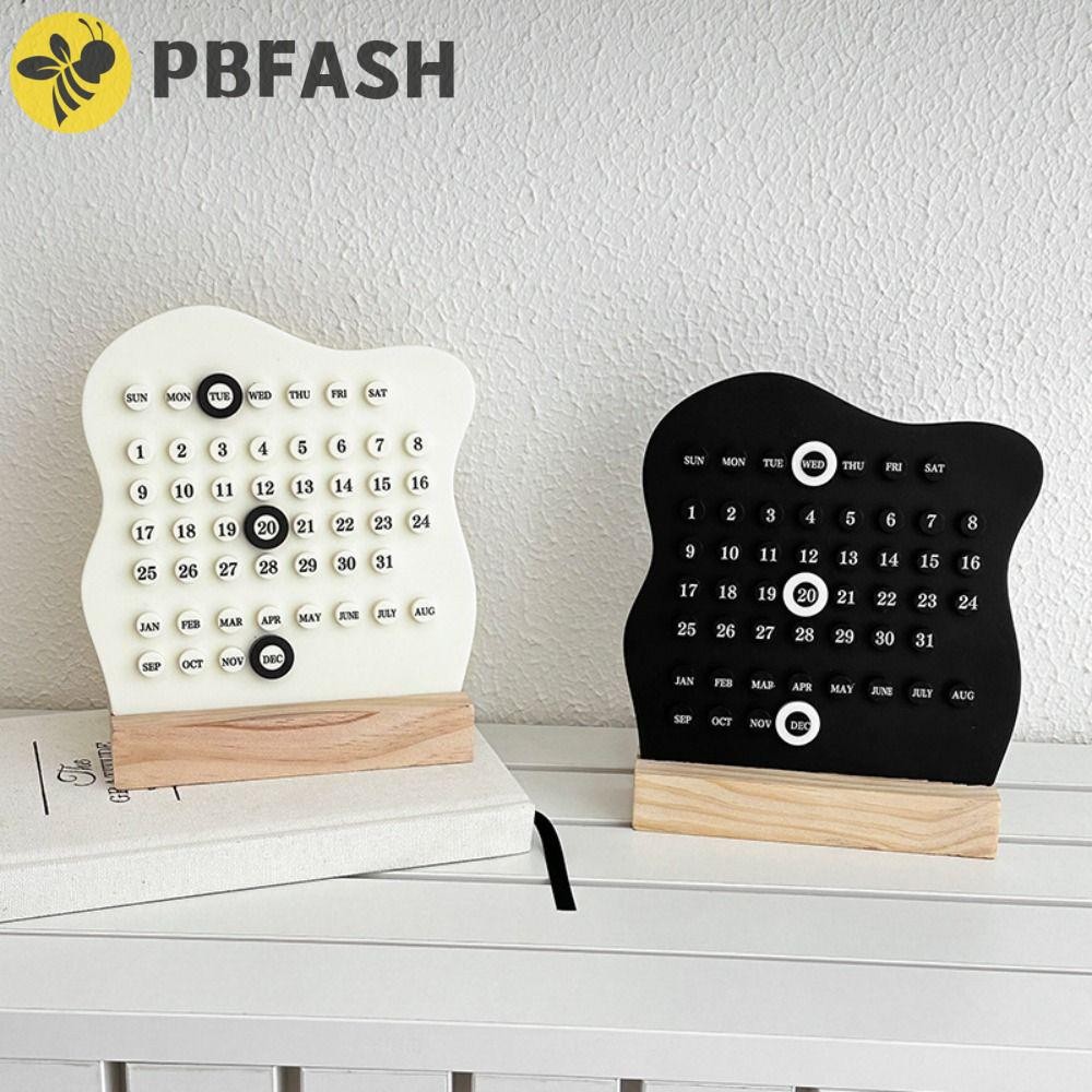 PBFASH Manual Perpetual Calendar, Creative Adjustable Wooden Desk ...