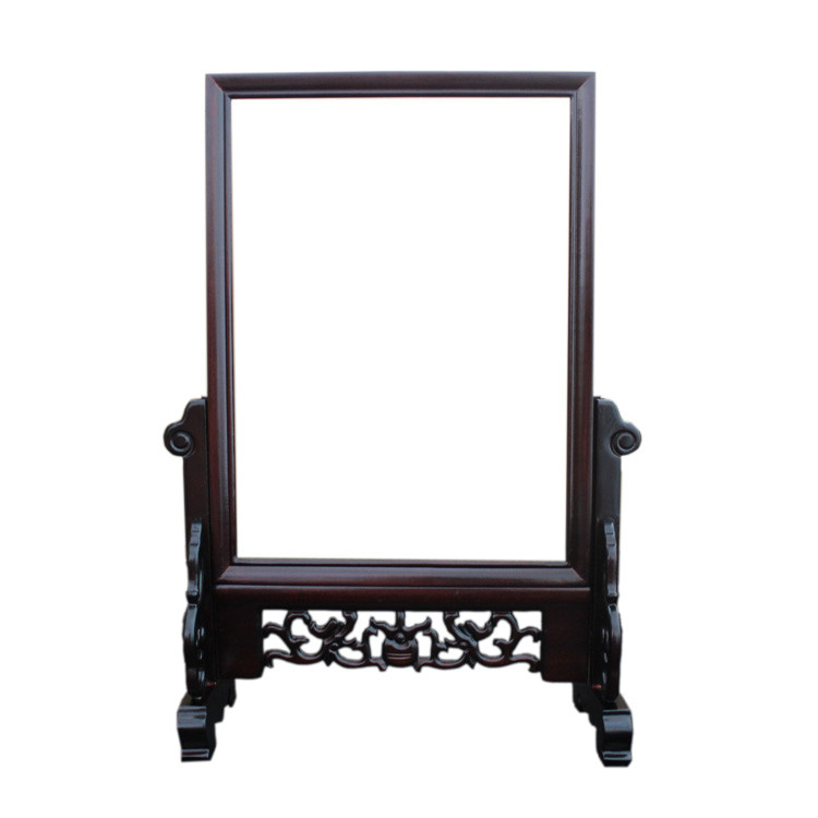 Redwood Partition Solid Wood Insert Screen Marble Calligraphy and ...