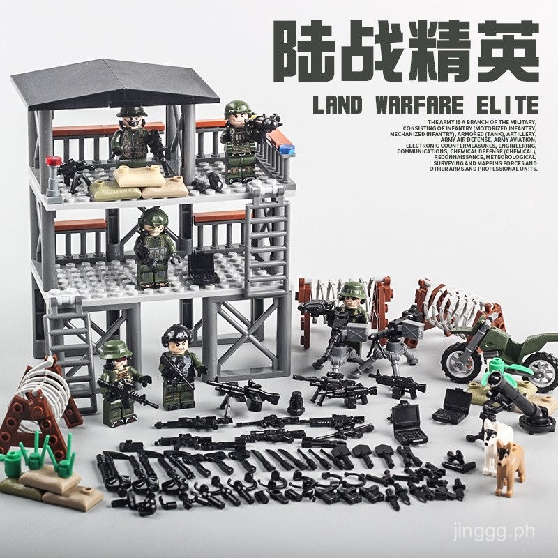 Military Base Sentry Tower Soldier Minifigure MOC Weapon Guard House ...