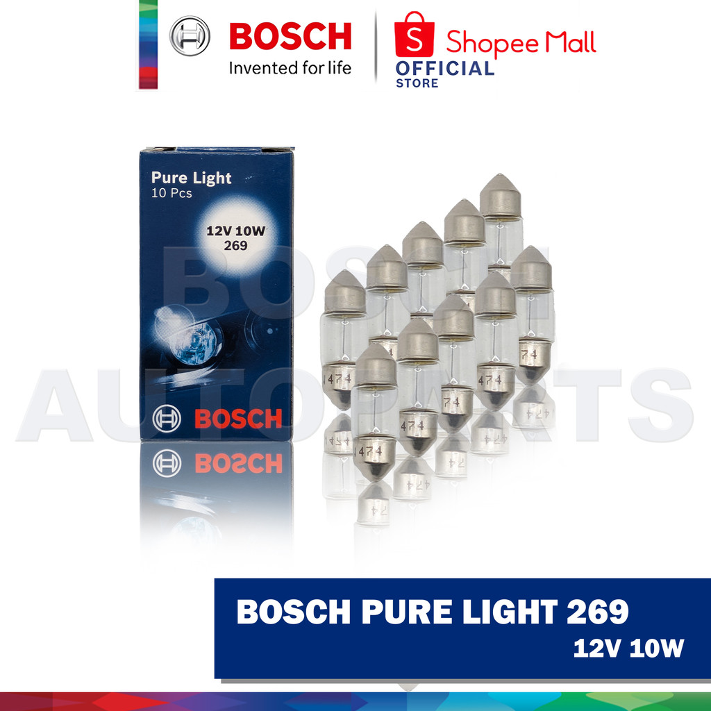 Bosch Bulb Pure light Miniature Standard 269 12V 10W Purelight Bundle ...