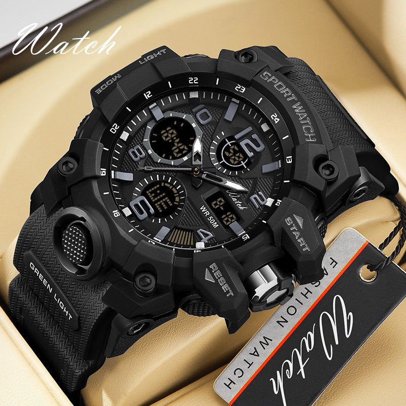 OFNS Men Watch Sports Waterproof Watch Digital Quartz Super Bright ...