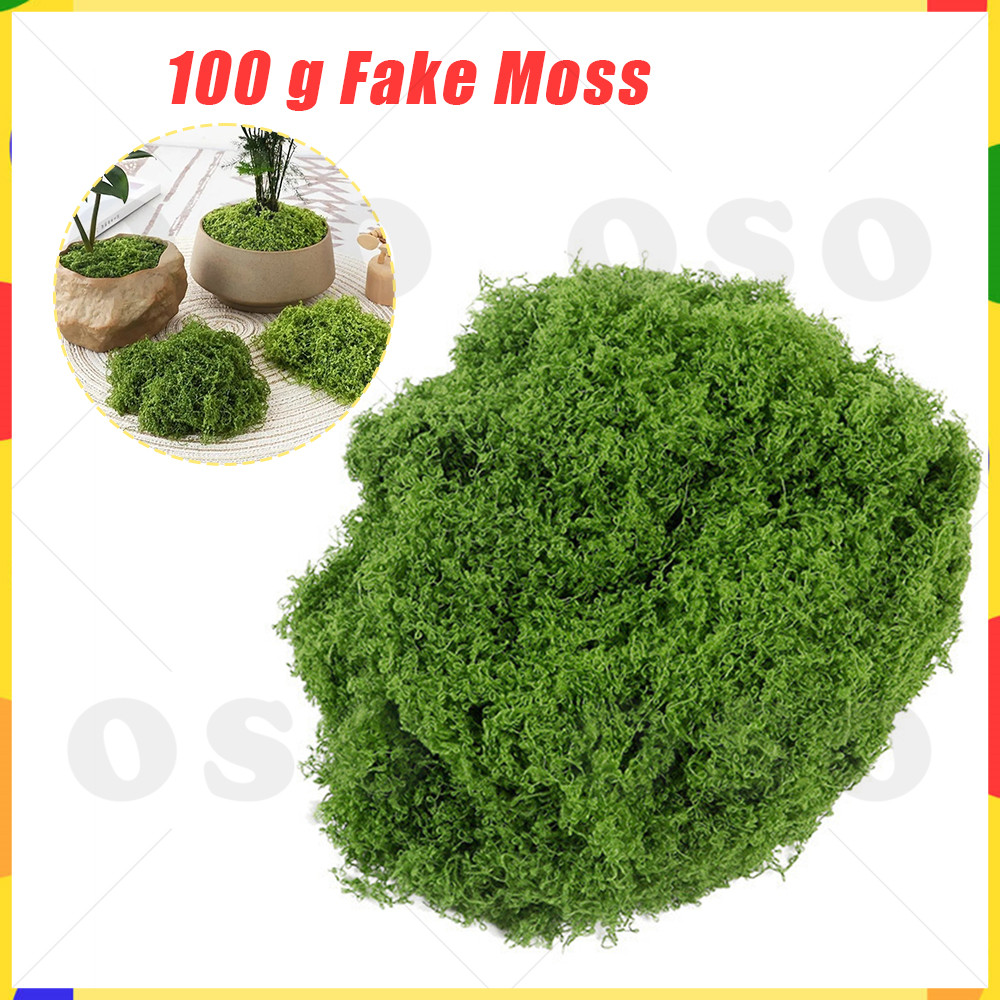 100g Dark Green Artificial Moss for Aquarium / Flower Decoration Fake ...