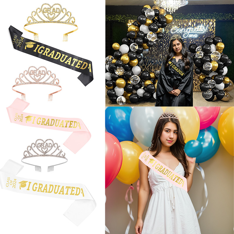 2025 Graduation Sash Graduation Crown Graduation Headband | Shopee ...