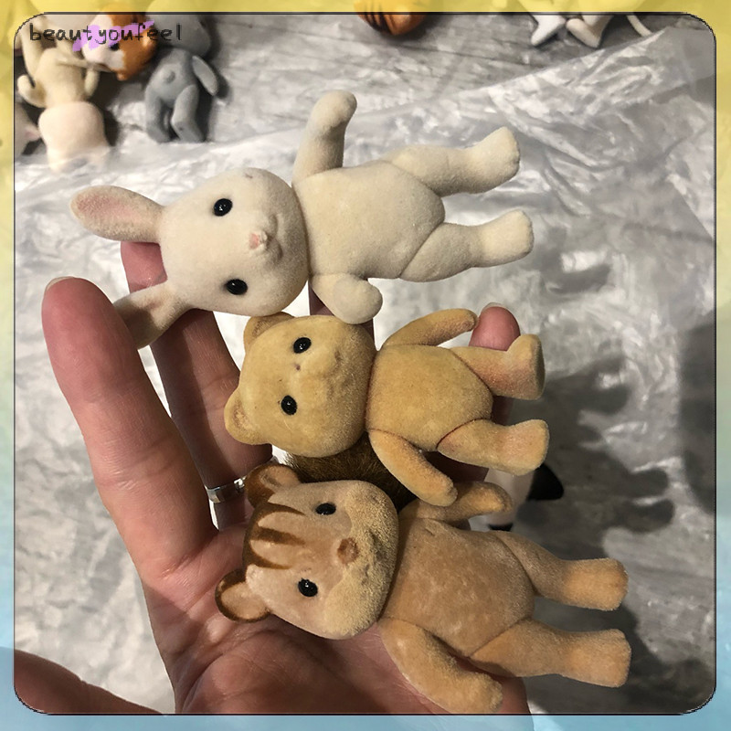 Beautyoufeel 1PC Forest Family Animal Figure Rabbit Bear Dog Flocked ...