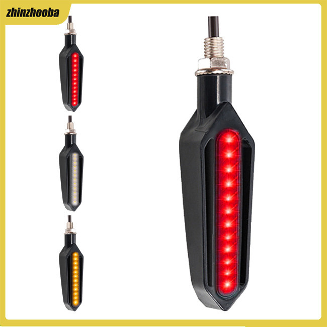 FS 1 Pair Motorcycle Turn Signal Lights 24LEDs Dual Color Flowing Turn ...