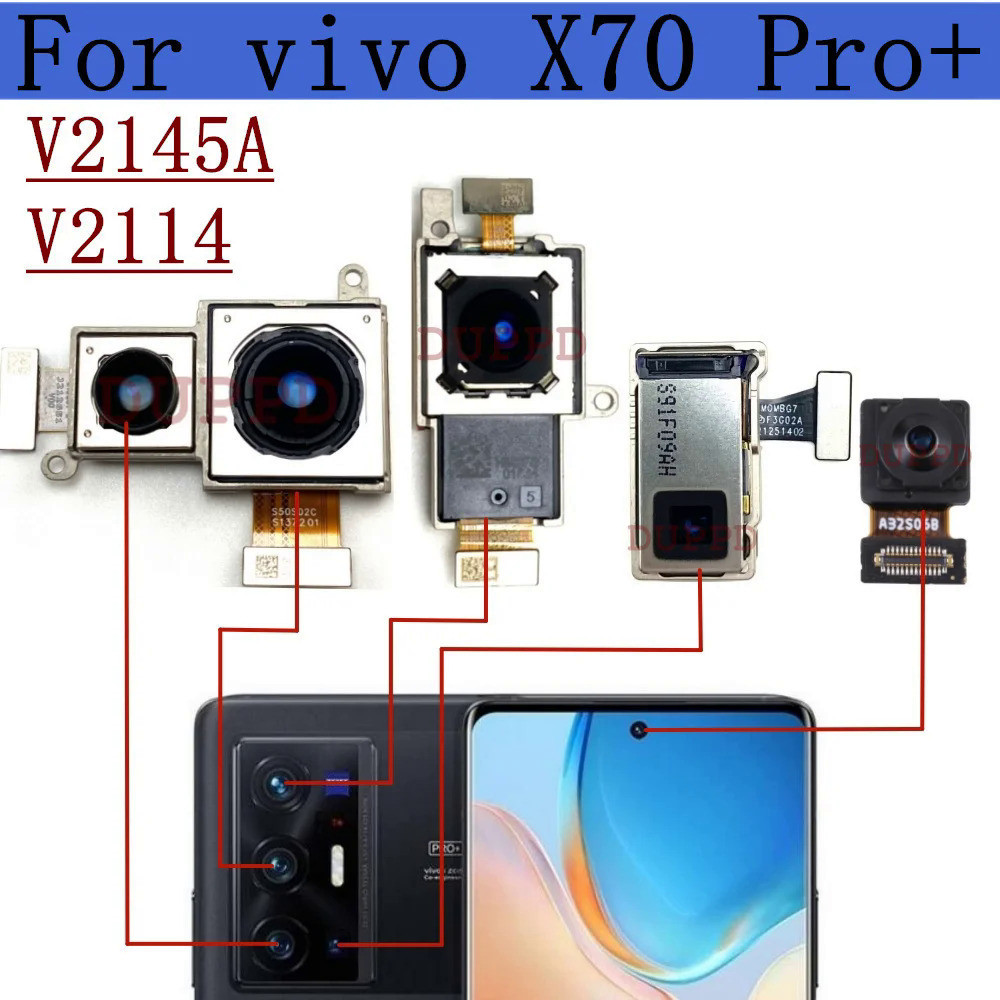 Original Front Rear Camera For Vivo X70 Pro+Plus V2145A, V2114 Back ...