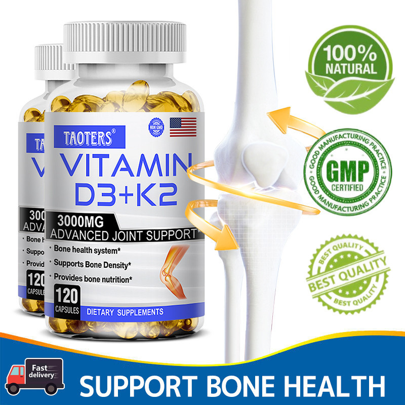 Vitamin D3+K2 Supplement, Joint Support, Bone Health System, Supports Bone Density and Immune ...