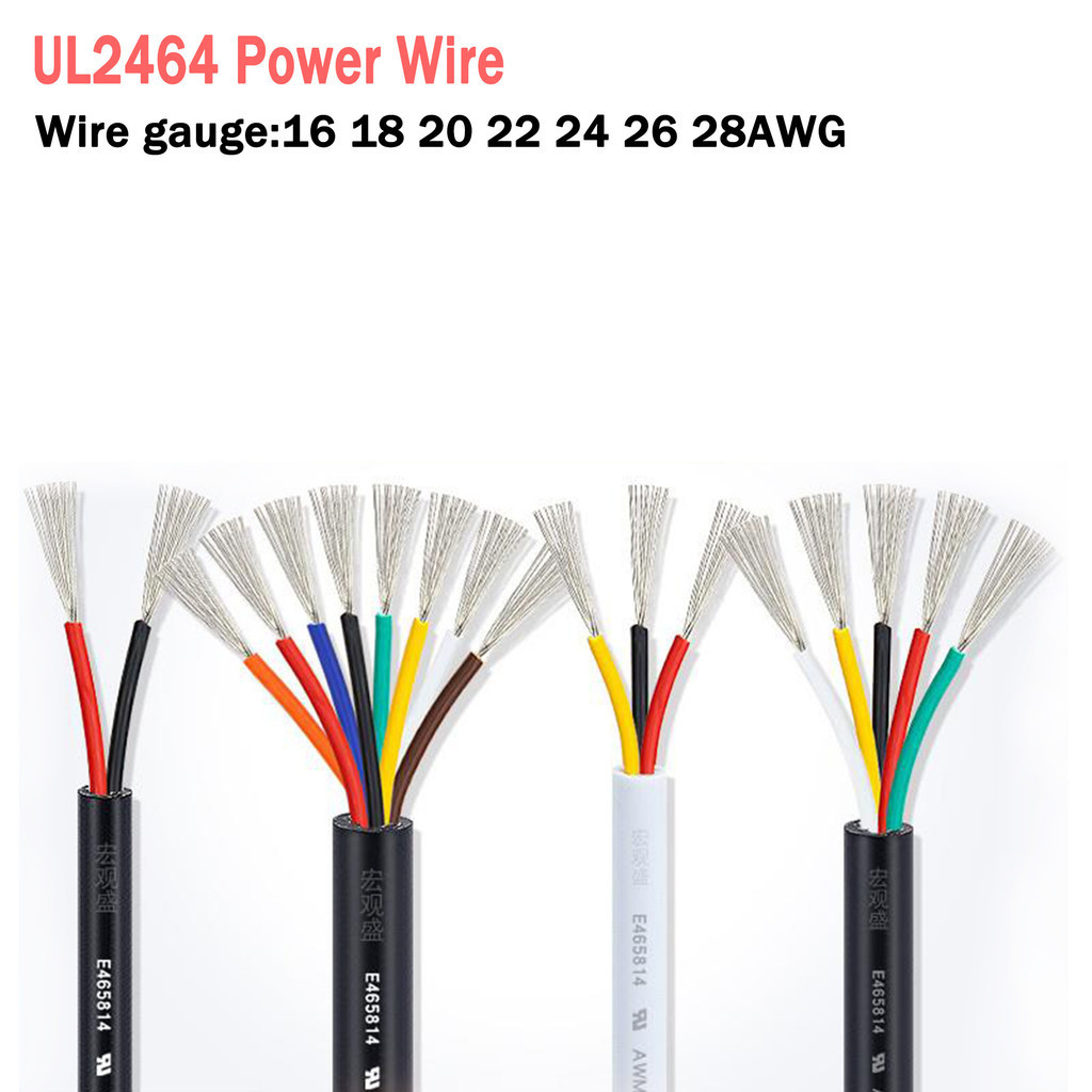 UL2464 Multi-Core Power Wire 16-28AWG 2 -10 Cores Black/white Insulated ...