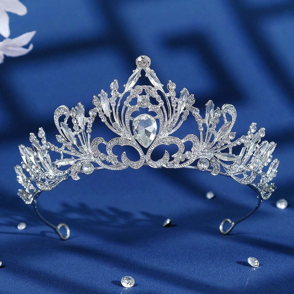 Princess Crystal Flower Crown Wedding Dress Birthday Headwear Luxury ...