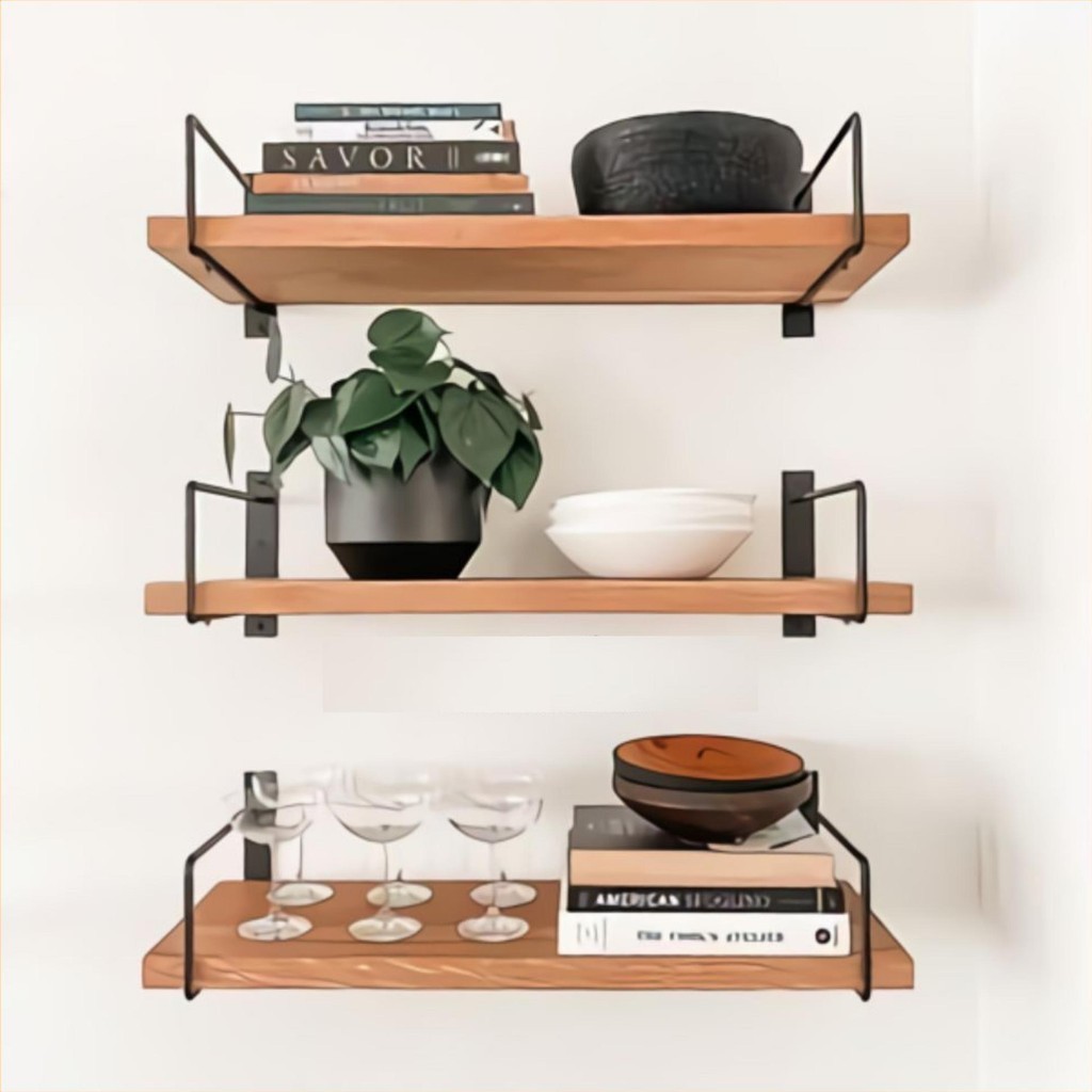 Original Wooden Shelf Wall Shelf 20cm WIDE EXTRA WIDE Bookshelf ...