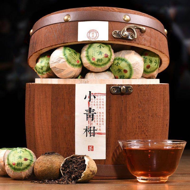 Authentic Xinhui Xiaoqing Citrus Pu'er Tea, Chenpi Mature Tea, Wooden ...