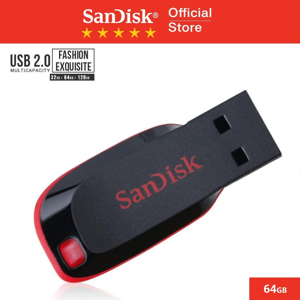 SanDisk Cruzer Blade 128GB 64GB 32GB USB 2.0 Flash Drive Memory Stick ...