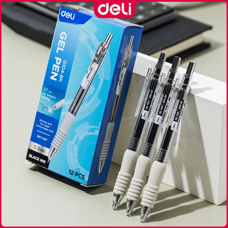 Deli Ballpen Quick-dry Click Business Gel Pen 0.5mm ST Pen Tip 1PCS ...