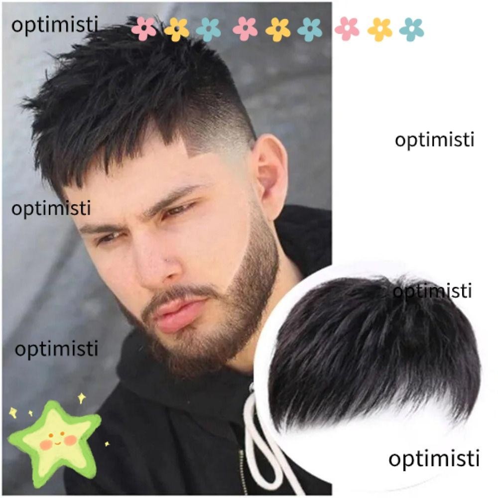 OPTIMISTI Men's Wig Patch, with Around Hair Replacement Prosthetic Hair ...