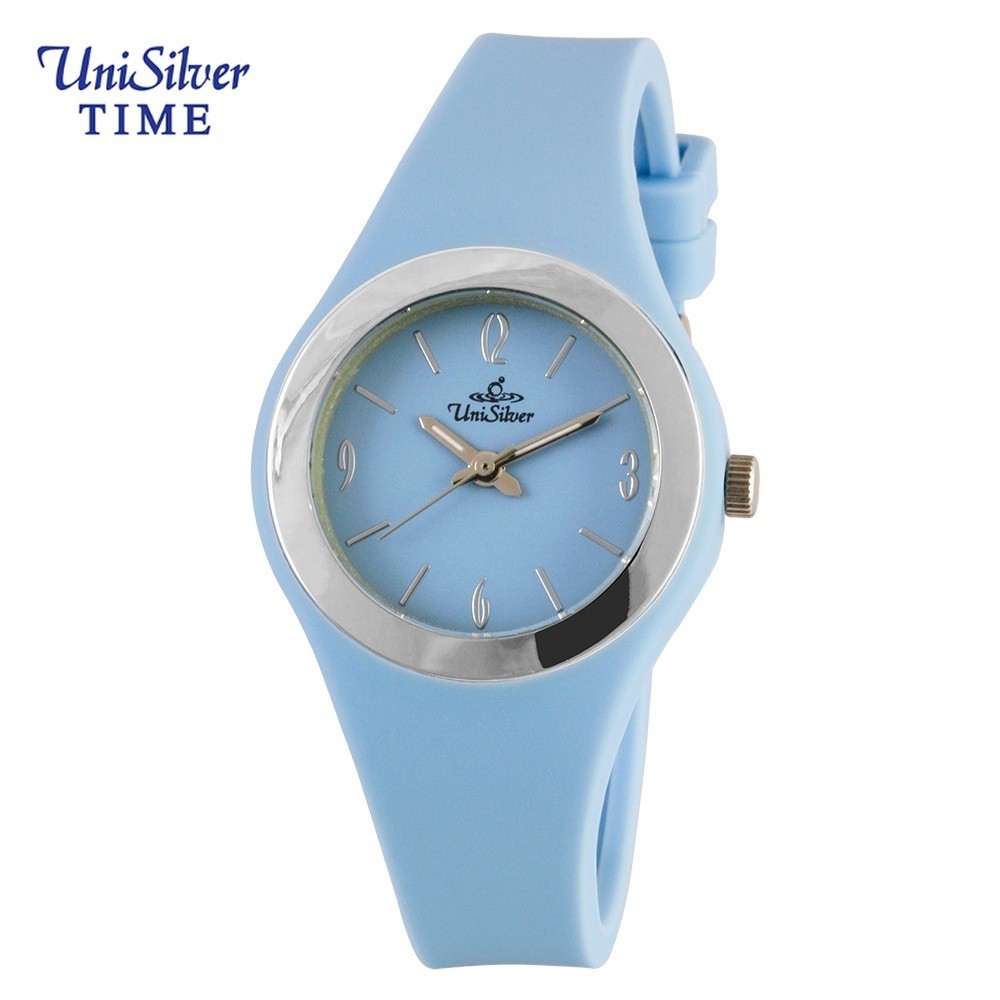 UniSilver TIME CHROMA BURST Women's Small Analog Silver/Light Blue ...