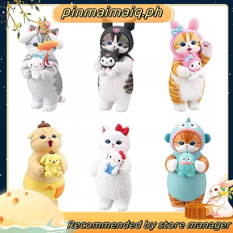 6Pcs/Set Sanrio Anime Cartoon Mofusand Cat Cosplay My Melody Kuromi ...