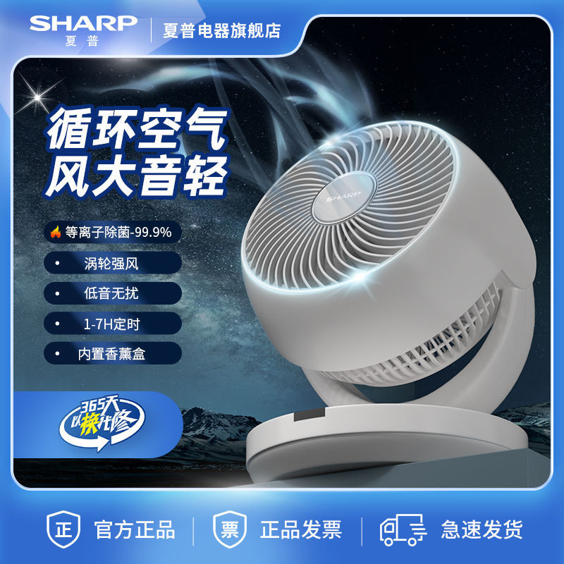 SharpSharp Desktop Antibacterial Fan Blade Ion Swarm Air Circulator ...
