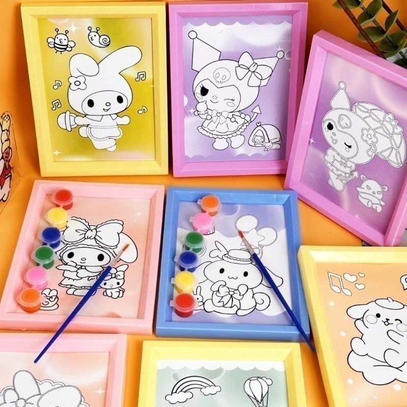 Sanrio DIY Set Kids Painting Toys Children Color Kuromi Cinnamoroll ...