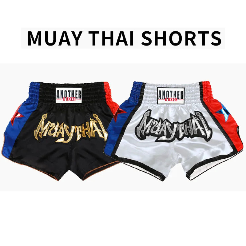 Men Women Embroidery Boxing Shorts Muay Thai Boxen Training Trunks ...