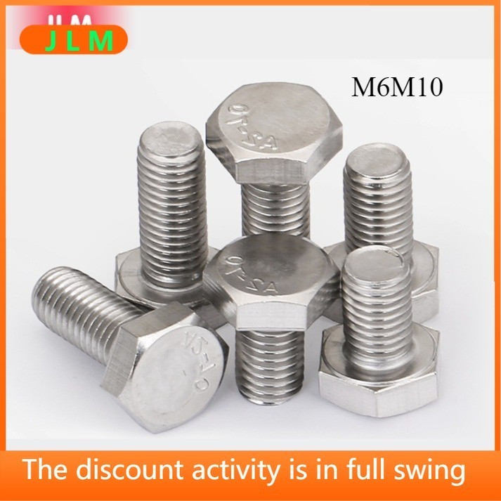 ((JLMG) 304 Stainless Steel Fine Thread Fine Buckle Hexagon Head Bolt ...