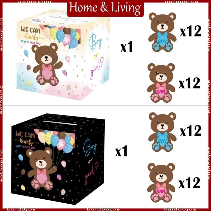 AOTO Gender Reveal Party Decorations Baby Gender Reveal Voting Box with ...