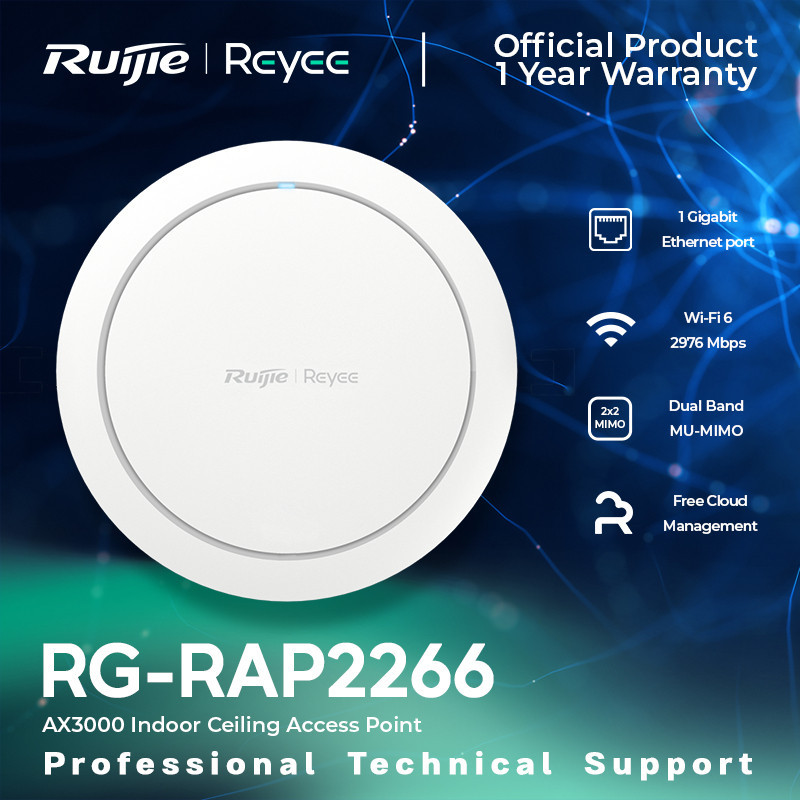 Ruijie-Reyee RG-RAP2266, Reyee Wi-Fi 6 AX3000 Indoor Ceiling-Mount ...