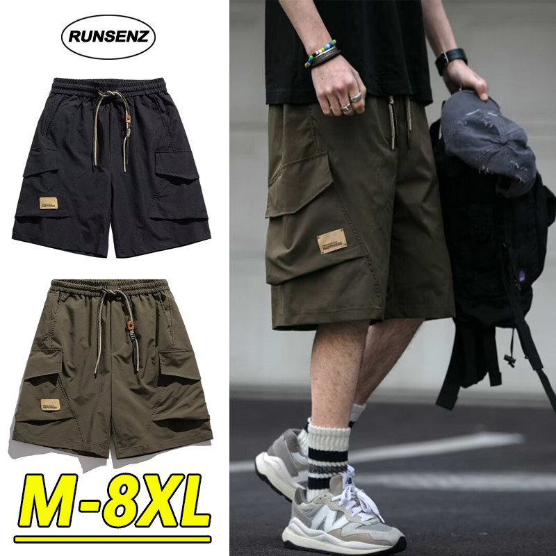 M-8XL Japanese Cargo Shorts Men Plus Size Short Pants Pocket Casual ...