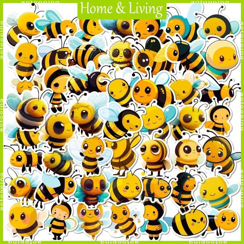 AOTOO 50 Sheets Pack Bees Window Stickers Waterproof Stickers Small ...