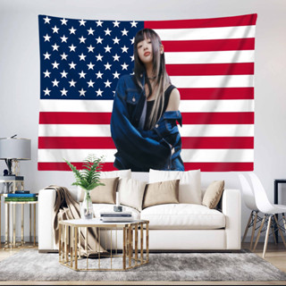 NewJeans Hanni American Flag Wall Tapestry with Clips Polyester ...