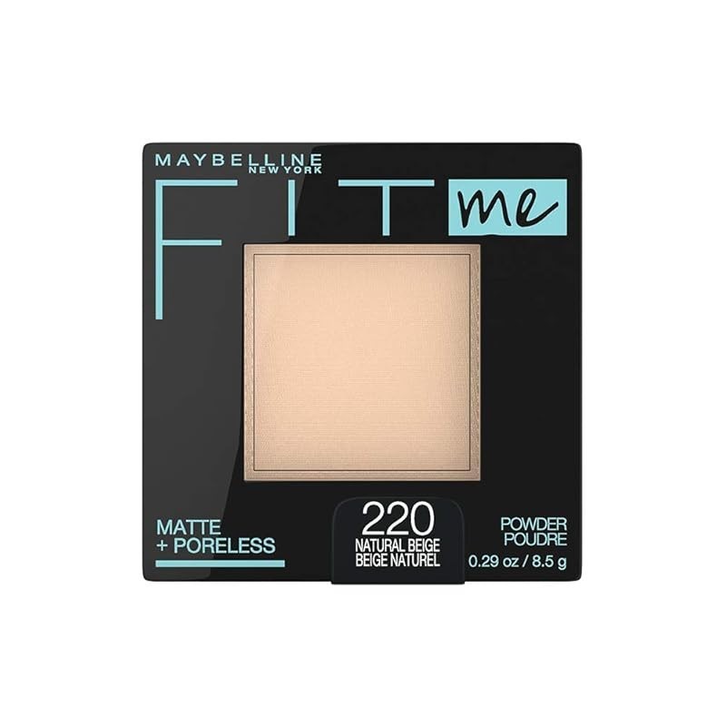 MAYBELLINE Fit Me Powder M Foundation 220 Natural Brightness (Pink) 8 ...